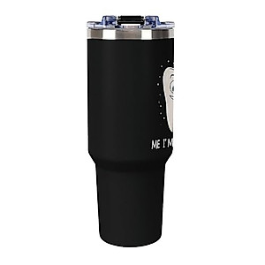 Trust Me I'm A Dentist Insulated Tumbler with Lid And Straw Stainless Steel Travel Coffee Mug 40oz Deep Blue-style