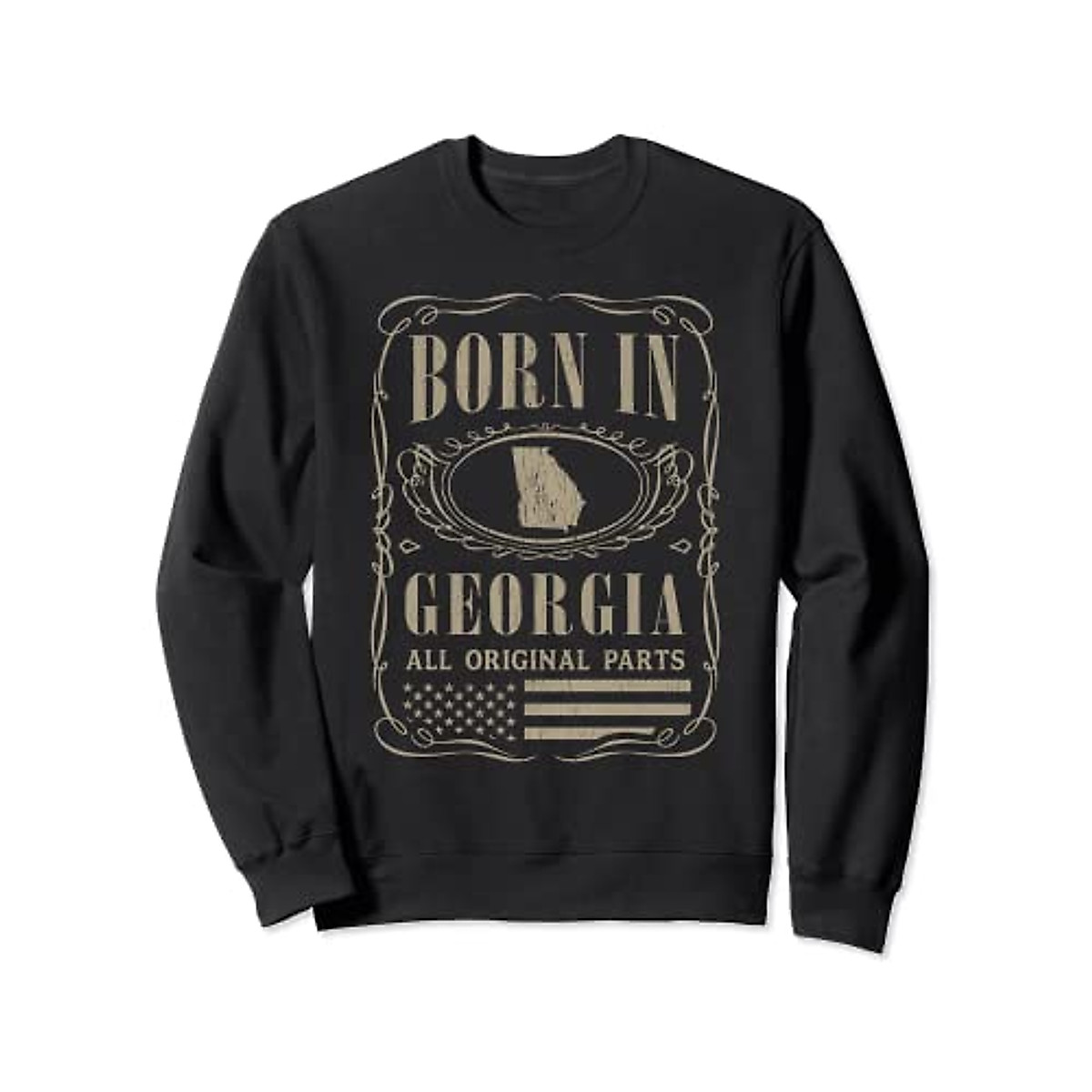 Vintage Classic America Land Map US States Born Georgia Sweatshirt