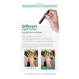 Medical LED Pen Light with Pupil Gauge for Doctor Stethoscope Healthcare Nursing School Students Light with AAA Battery (Yellow)