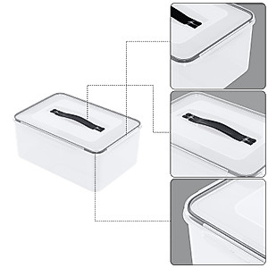 Joyeen 4 Pack 15 Liter Latching Containers with Sealed Circle/Lid, Clear Airtight Food Containers