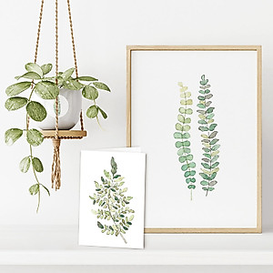 AnyDesign 36 Pack Greenery Greeting Cards Bulk Watercolor Botanical Note Cards with Envelopes Stickers Green Plant Thank You Blank Cards for Birthday Wedding Baby Shower Bridal Shower