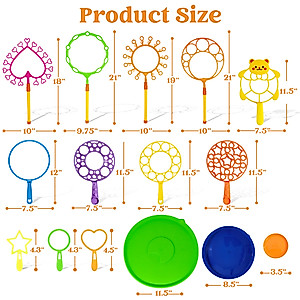 JOYIN Big Bubble Wands Set with with Tray, 21" Giant Bubble Wands Bulk for Kids, Summer, Outdoor Play Period & Birthday Party & Games, 6 Pcs Bubble Solution Suitable, Suitable for All Age People