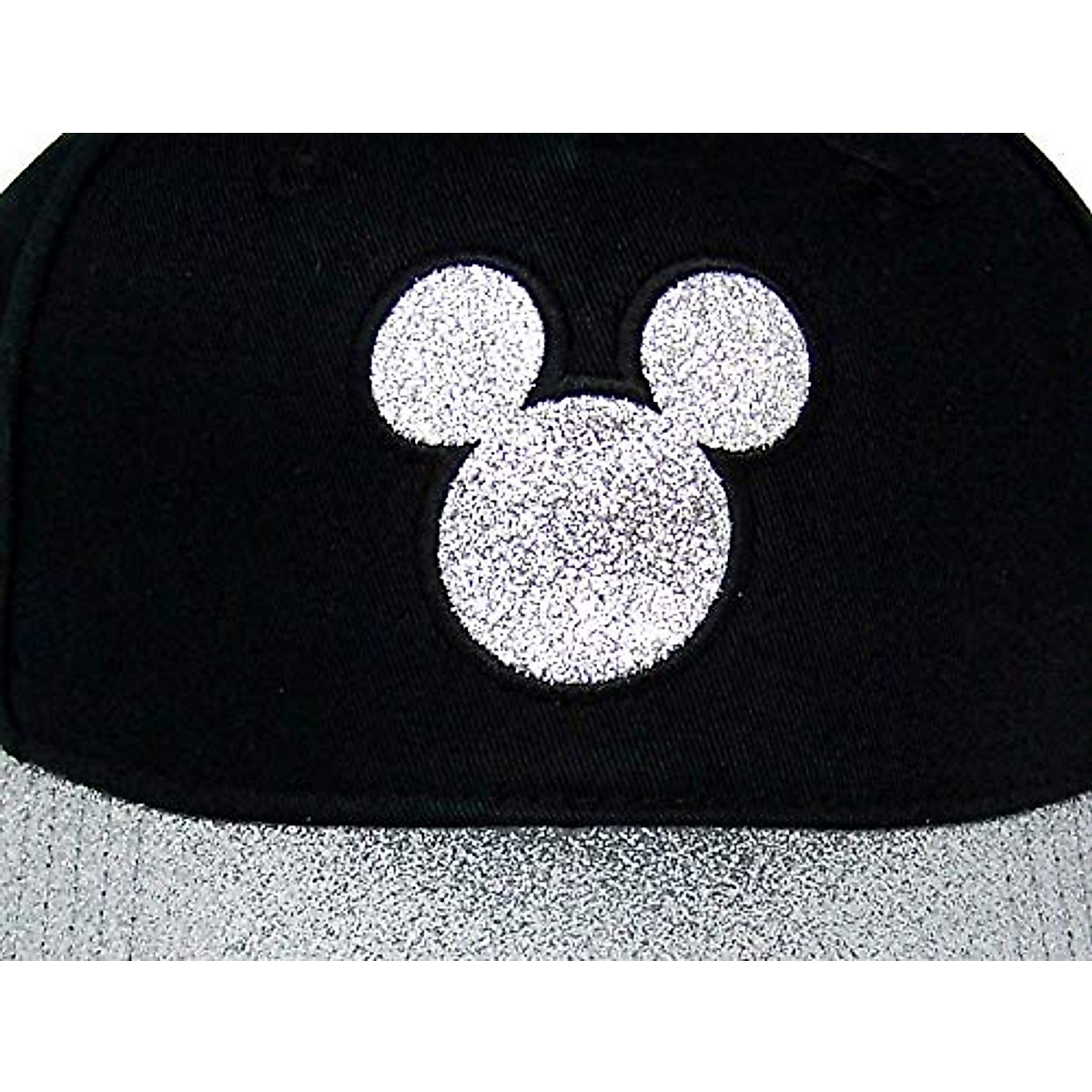 Disney Silver Tone Glitter Mickey Mouse Baseball Cap