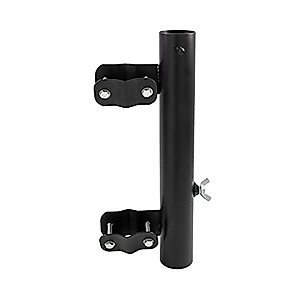 Camco RV Ladder Mounted Flagpole Holder | Allows for a Flag to Fly from Your RV's Ladder | Compatible with Most RV Ladder Rails (51612), Black