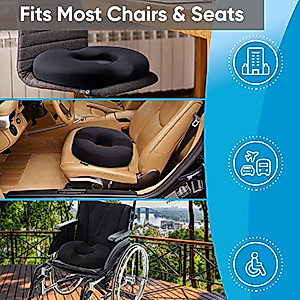 Donut Pillow Hemorrhoid Tailbone Cushion – Medium Seat Cushion Pain Relief for Coccyx, Prostate, Sciatica, Pelvic Floor, Pressure Sores, Pregnancy, Perineal Surgery, Postpartum Recovery