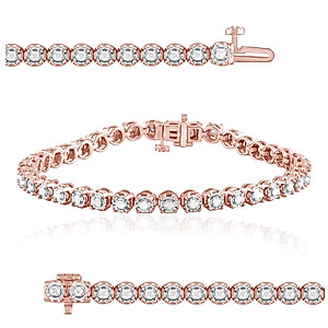 Beyond Brilliance 1.00 Carat Round Natural Diamond Bracelets for Women | Sterling Silver Tennis Bracelet | Fine Jewelry for Her | Timeless Design | Gift Box Included