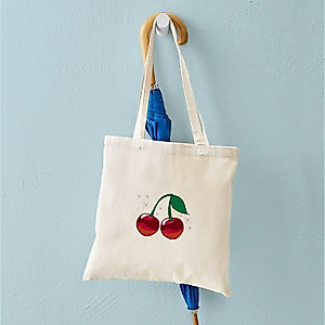 CafePress Sparkling Cherries Tote Bag Natural Canvas Tote Bag, Reusable Shopping Bag