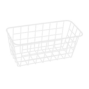 Hemoton Wire Storage Basket Metal Hanging Basket Door Baskets Organizer Black Hanging Shelves Cabinet Storage Basket Wire Baskets Organizing Black Baskets White Barbed Wire Wall-mounted