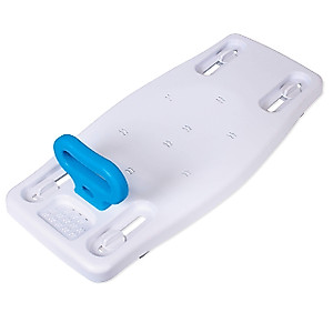 Carex Portable Shower Bench - Shower Bath Seat - Fits tub having width in the range of 19"-28". Comfortable Contoured Seating Area with 300 Pound Weight Capacity, Portable and Easy to Store