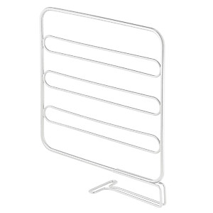 mDesign Versatile Metal Wire Closet Shelf Divider and Separator for Storage and Organization in Bedroom, Bathroom, Kitchen and Office Shelves - Easy Install, 4 Pack - White