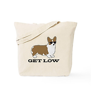 CafePress Get Low Corgi Tote Bag Canvas Tote Shopping Bag