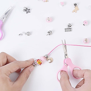 3.5" Sharp Small Craft Scissors all Purpose, Precision Straight and Curved Fine Tips for Thread Yarn Fabric Cutting, Mini Scissors with Protective Cover, Ideal for Sewing, Embroidery, Beauty, Crochet