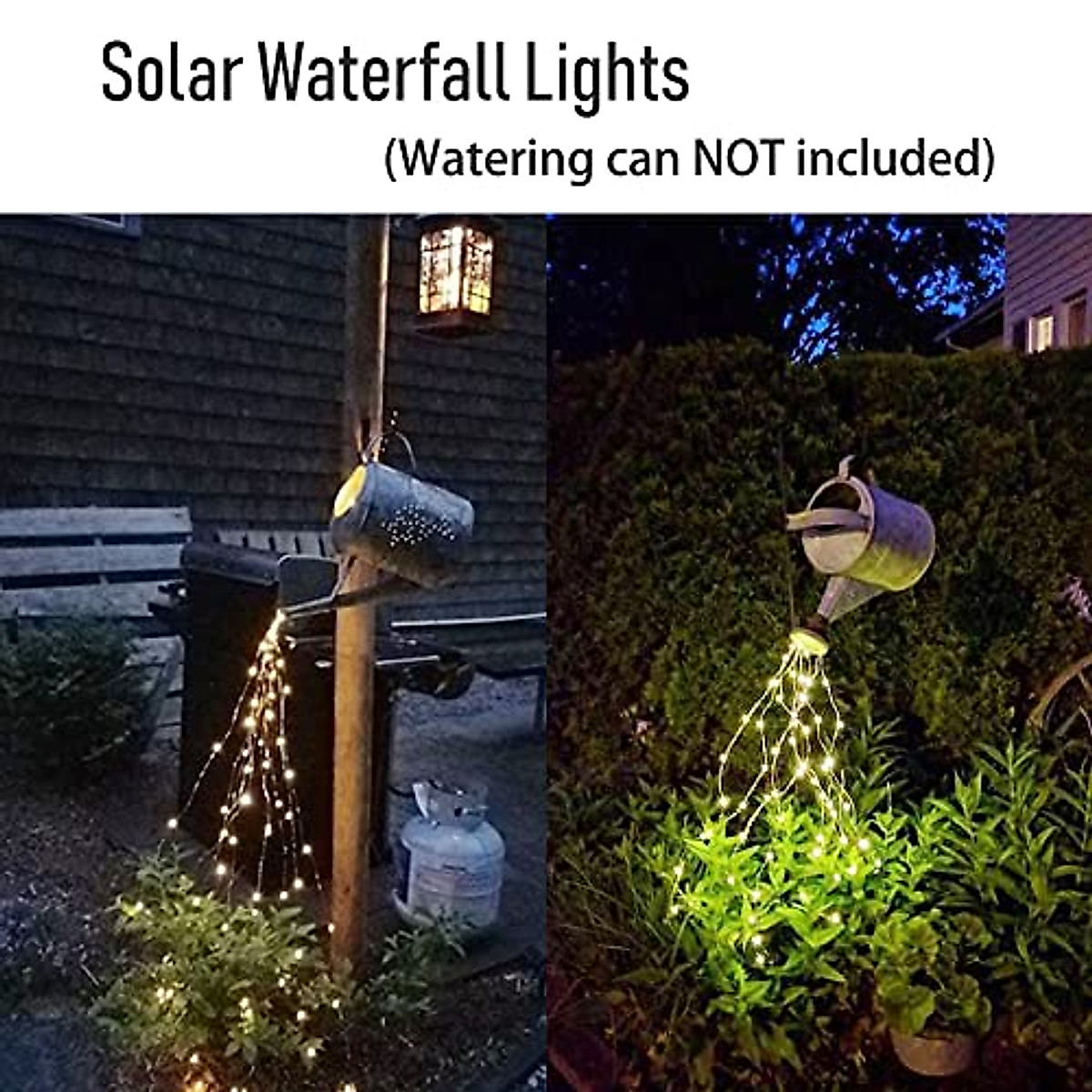 Mocalido Solar Fairy Lights Outdoor, Multi Strand 180 LEDs 8 Modes Watering Can Light, Waterproof Solar Powered Firefly Bunch Lights for Garden, Warm White