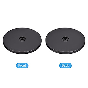 MECCANIXITY 5inch Rotating Swivel Stand with Steel Ball Bearings Lazy Susan Base Turntable for Kitchen Corner Cabinets, Black Pack of 2