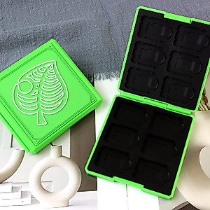 UFOPETIE Card Case for Nintendo Switch Game Card,Compatible with Nintendo Switch Case Animal Crossing Theme,Game Case for Animal Crossing Cards,for Switch Accessories-A Leaf-Thumb Grip 2PCS