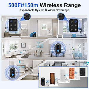 Wireless Caregiver Pager Call Button Nurse Call System 500Ft Range with LED Number Display for Elderly/Patient/Disabled at Home/Hospital/Clinic(6 Waterproof Call Button & 1 Receiver)