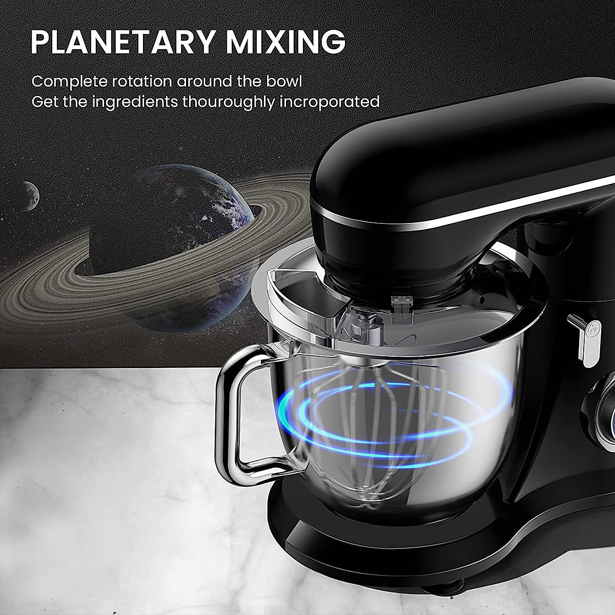 Stand Mixer, KICHOT 10+P Speed 4.8 Qt. Household Stand Mixers, Tilt-Head Dough Mxier with Dough Hook, Beater, Wire Whisk & Splash Guard Attachments for Baking, Cake, Cookie, Kneading, SM-1533