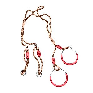 Kisangel 1 Pair Fitness Rings Outdoor Accessories Outdoor Kids Swing Interior Accessories Wooden with Gym Rings Children Workout Rings Swing for Kids Sports Workout Accessories Joystick