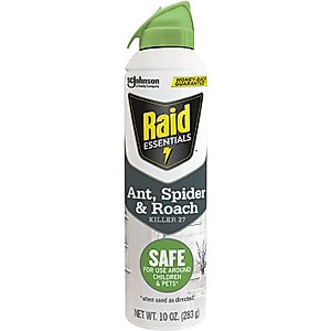 Raid Essentials Ant Spider, and Roach Killer Aerosol Spray, Child & Pet Safe, Kills Insects Quickly, 10 Ounce