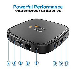 Android TV Box 10,0, X88 Pro Android TV Box 4GB RAM 64GB ROM, H616 Quad Core Cortex-A53 6K UHD 3D Dual-WiFi 2.4GHz/5.0GHz Ethernet 100M Bluetooth 5.0, Smart TV Box
