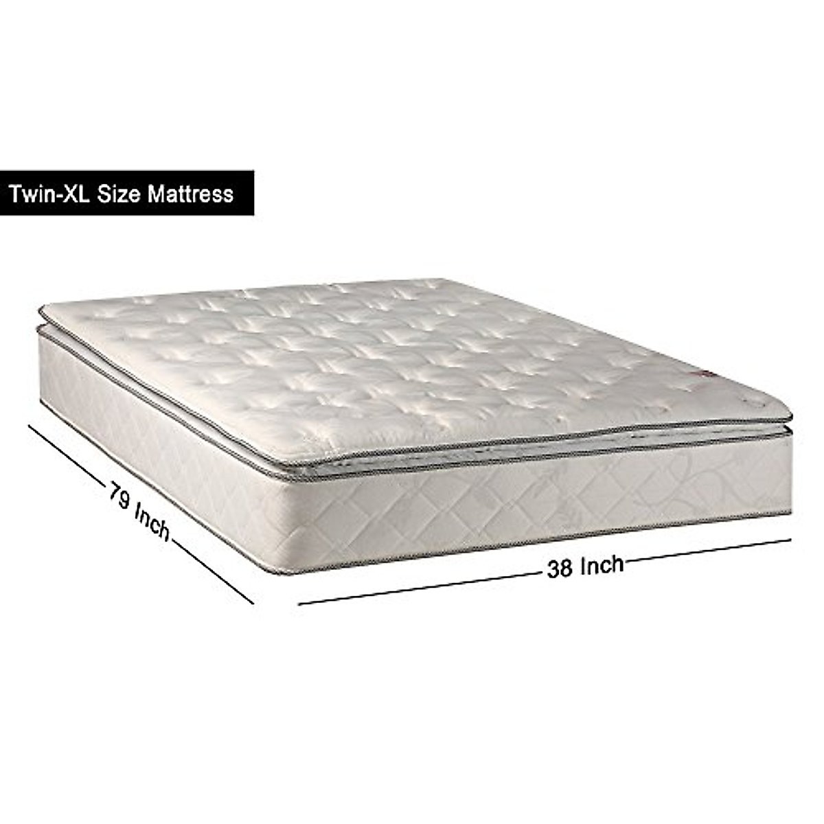 Mattress Solution 10-Inch Medium Plush Pillowtop Innerspring Fully Assembled Mattress And 4" Low Profile Metal Box Spring/Foundation Set With Frame, Twin XL
