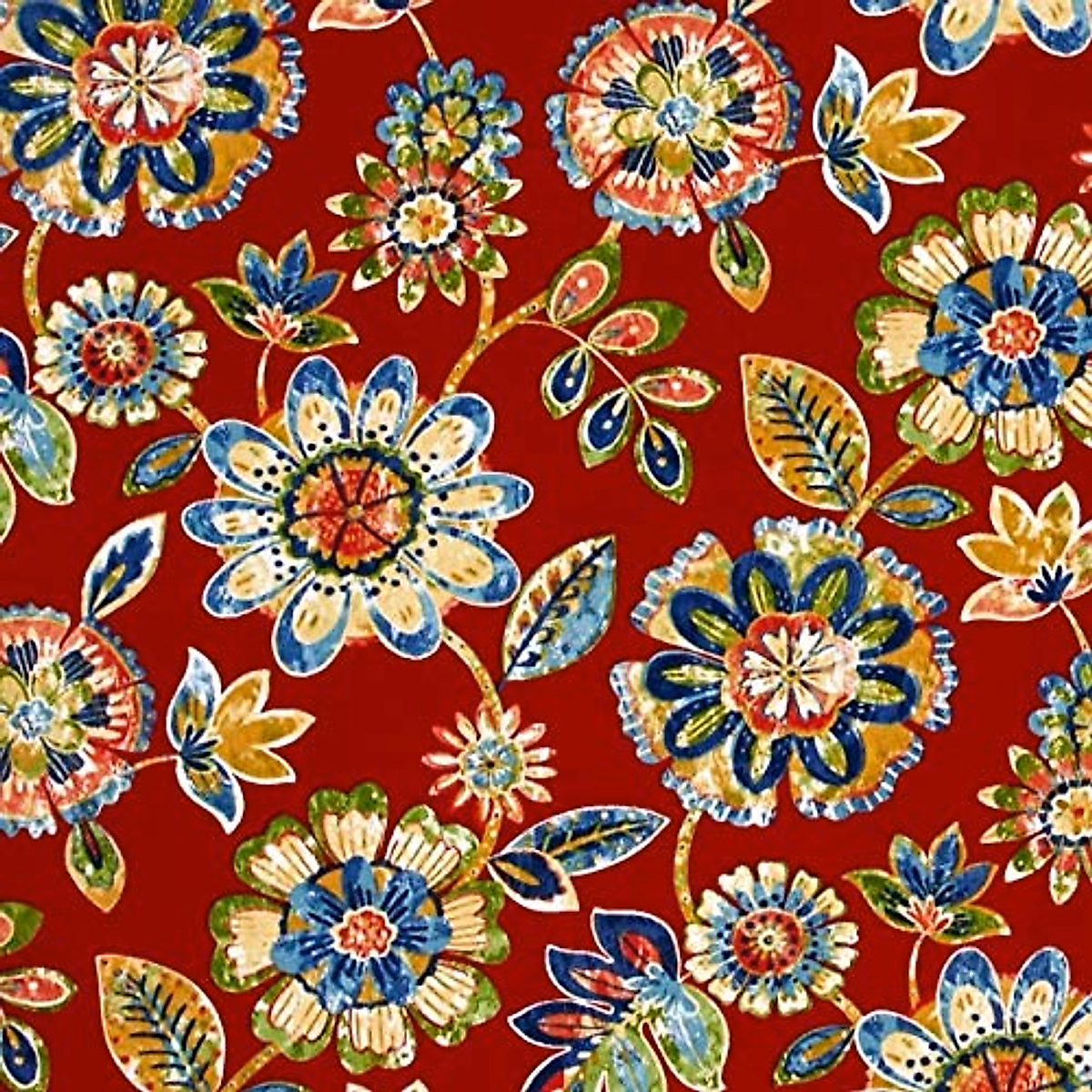 RSH DECOR: Tufted High Back Seat Cushion | 44” x 22” | All-Weather Spun Fabric | Water and Fade-Resistant | Outdoor Chair Cushion for Patio Furniture | Daelyn Cherry