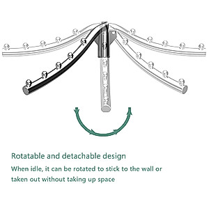 2 Pack Folding Wall Mounted Clothes Hanger, Laundry Hanger Dryer Rack Foldable, Stainless Steel Clothes Hook Coat Hanger Clothes Drying Rack with Swing Arm Holder for Closet Storage Bathroom Bedroom