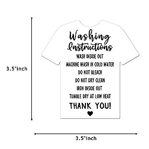50 T-Shirt Washing Instructions Cards - Care instruction