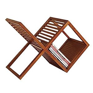 Storage Newspaper Baskets Furniture Wooden Newspaper Rack Study Room Living Room Magazine Rack Rack Study Room Shelves (Color : Brown, Size : 6735cm)