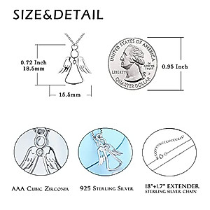 FJ Guardian Angel Necklace 925 Sterling Silver Angel Pendant Jewelry Gifts for Women