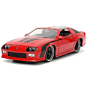 1985 Chevy Camaro Red with Black Stripes Bigtime Muscle Series 1/24 Diecast Model Car by Jada 34196