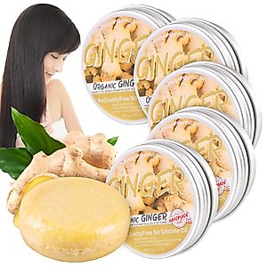 Zoreni Ginger Hair Regrowth Shampoo Bar, Natural Organic Ginger Shampoo Soap for Anti Hair Loss,dandruff,itching, Promotes Hair Growth, 5 Pack (2 Fl Oz each)