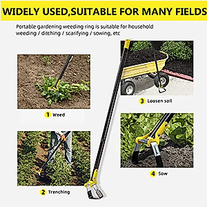 MELVTATA Garden Hoe Hoe Garden Tool Stirrup Hoes for Planting Vegetables Farm, Stainless Steel Handheld Hula Hoes -Stirrup Hoe with Adjustable Action Hoe for Weeding/Loosening Soil (30-56in)