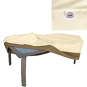 Vanteriam Outdoor Rectangular / Oval Patio Dining Table Cover-Waterproof Large Outdoor Patio Furniture Cover for Dining Table