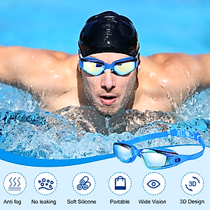 Flutesan 6 Pcs Swim Goggles Swimming Equipment Swimming Goggles Sport Swimming Goggles for Women Men Adult Youth (Bright Color)