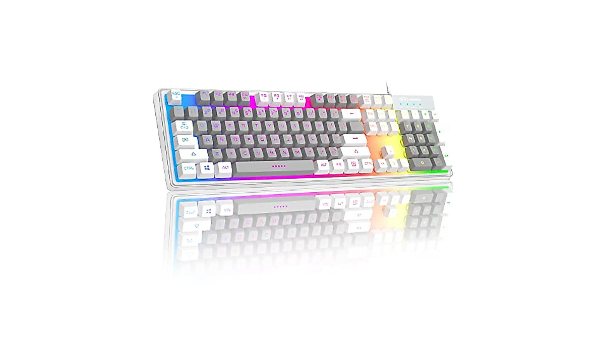 MageGee Gaming Keyboard, Rainbow Backlit LED Wired Gaming Keyboard with ...