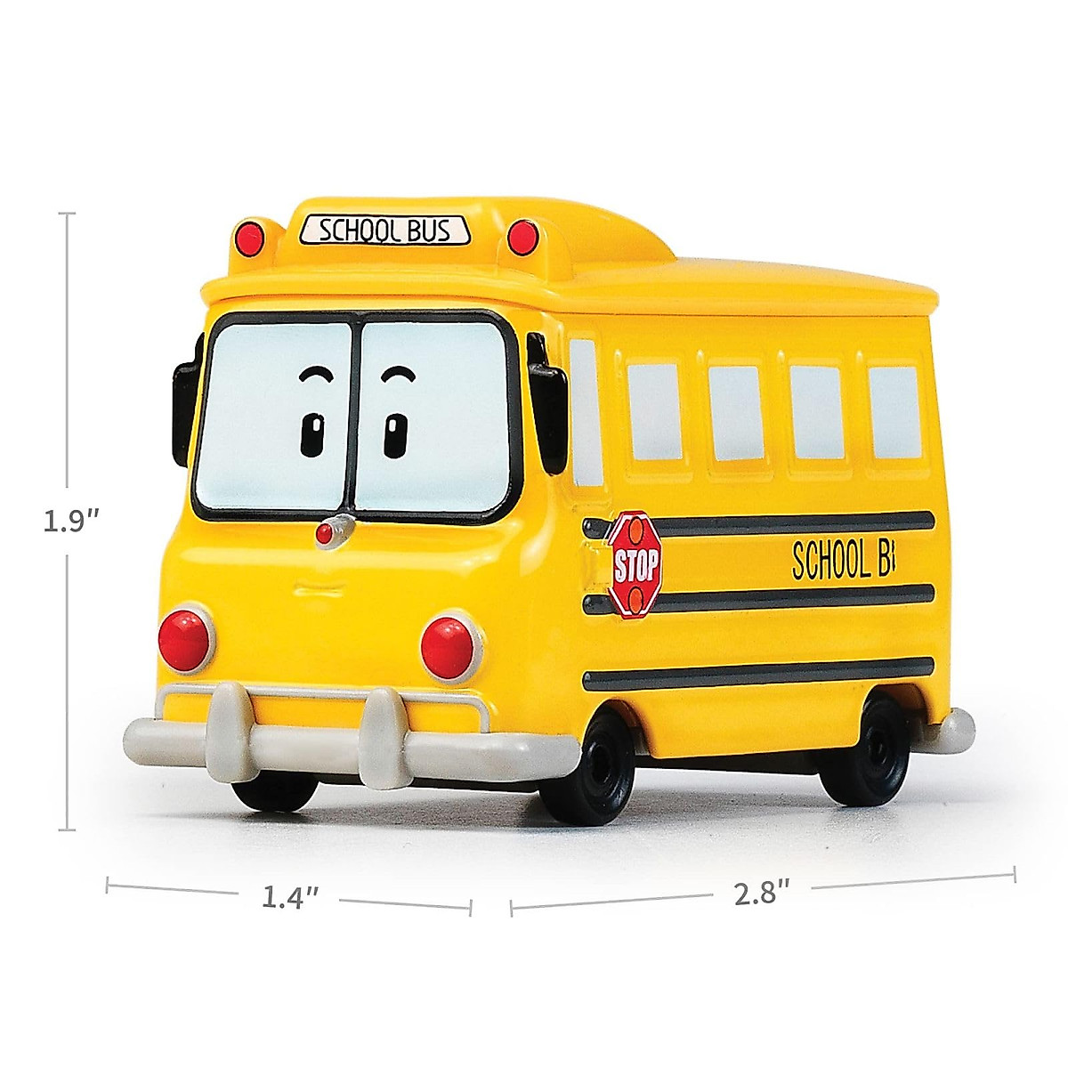 Robocar Poli, Schoolb DIE-CAST Metal Toy Cars, School Bus Toys, Mini Model Vehicle Toy Diecast Vehicle Party Birthday Gifts Toys for Toddlers Age 1-5 Boys Girls