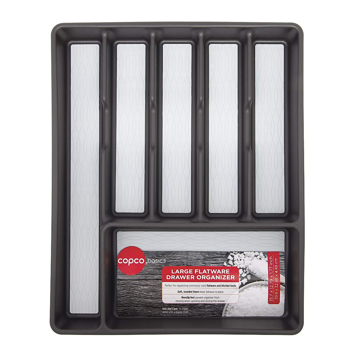 Copco Basics 6 Compartment Organizer, Charcoal Gray/Light Gray