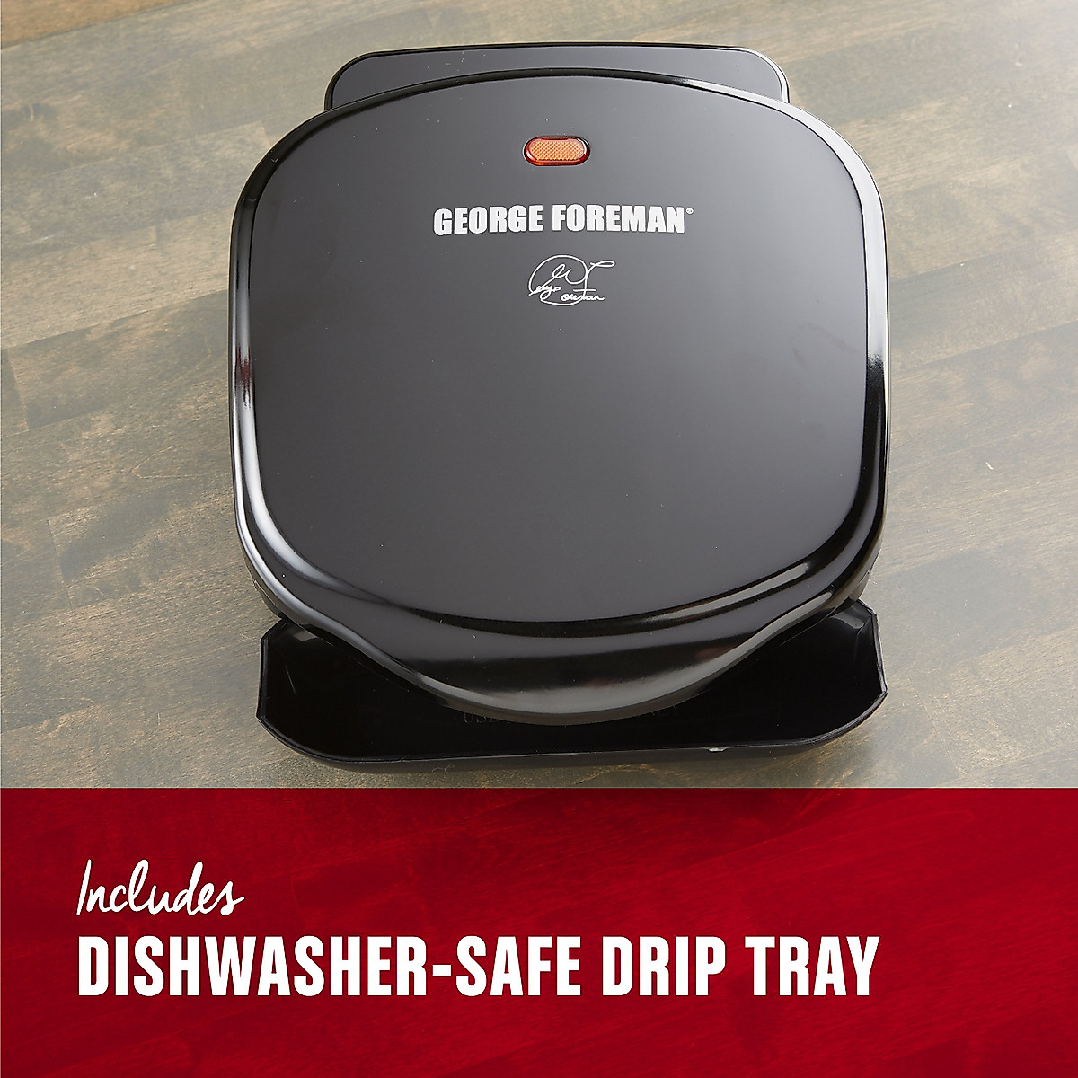 George Foreman 2-Serving Classic Plate Electric Indoor Grill and Panini Press, Black, GR10B