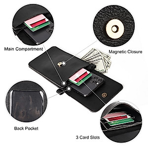 Cell Phone Purse Crossbody for Women Mini Mobile Phone Pouch Shoulder Bag Lightweight Leather Small Clear Bag with Strap