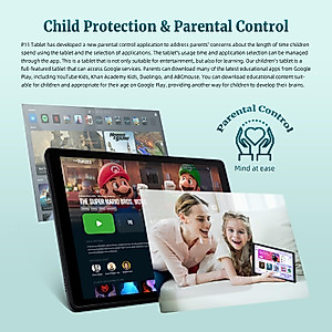 Android 13, Octa-Core, 8 inch Tablet, 256GB Bluetooth, WiFi, Fast Charging, Dual Camera Google GMS Certified Games Parental Control with Case((Black)