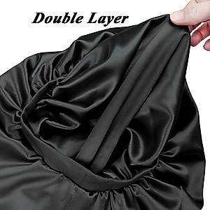 Long Braids Satin Bonnet Jumbo Sleep Cap to Protect Hair Black