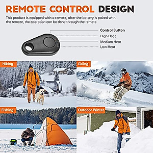 Velazzio Heated Socks for Men Women, Remote Control 4000mAh 3.7V Rechargeable Electric Heated Socks with 3 Heat Settings for Winter Sports (Black, Large)