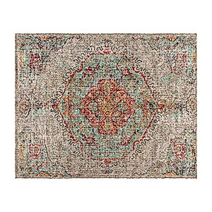 Flash Furniture Katherine Vintage Distressed Medallion Area Rug - 8' x 10' - Gray Multi - Polyester