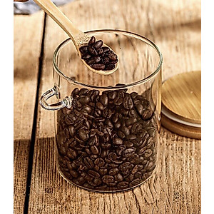 Glass Jars with Bamboo Lids and Spoon Airtight, 18.5Oz Food Storage Containers for Sugar Coffee Nuts, Glass Kitchen Canisters for Flour, Cookie, Candy, Matcha Tea, Oats and Spice Jars