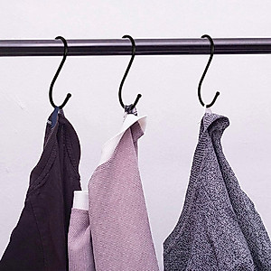 WHITECLOUDZ 30 Pack Black S Hooks for Hanging Plants, Metal Hooks for Hanging, S Hooks for Hanging Heavy Duty, Durable S Shaped Kitchen Hooks for Kitchenware, Pots, Utensils, Clothes & Bags