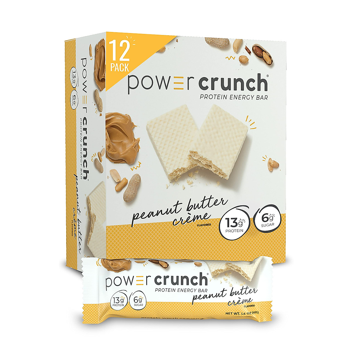 Power Crunch Protein Wafer Bars, Peanut Butter Crème, 1.4 Ounce & Protein Wafer Bars, Chocolate Mint, 1.4 Ounce & Protein Wafer Bars, Peanut Butter Fudge, 1.4 Ounce