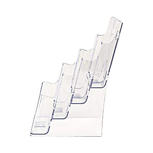 Marketing Holders 6" Wide Bi Fold Organizer Display 4 Tier Brochure Stand Literature Rack Trade Show Expos Countertop Multi Compartment Take One Holder