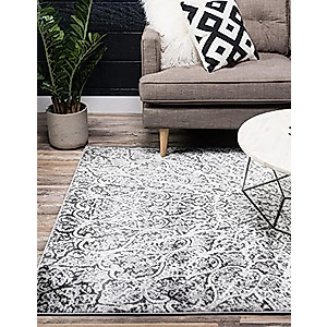 Unique Loom Sofia Collection Area Rug - Grace (5' 1" x 8', Dark Gray/ Gray)