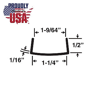Outwater Plastics White 1-1/4'' Styrene Plastic U-Channel/C-Channel 72 Inch Lengths (Pack of 10 Pieces, 60 feet Total)